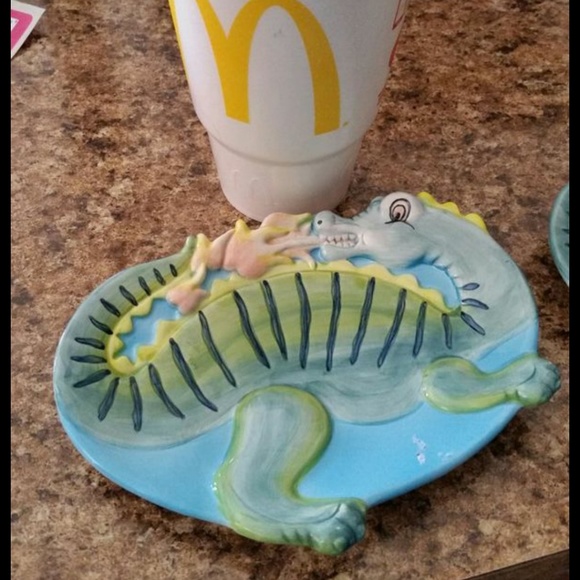 Dining | Dragons Ceramic Plates 2 Dragon Plates Unique Decor | Poshmark